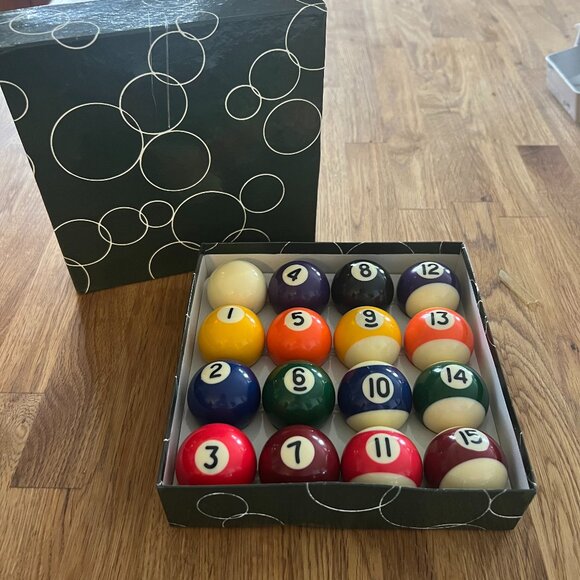 Games | Vintage 198s Miniature Billiard Ball Set Complete 16ball Set 1 ...